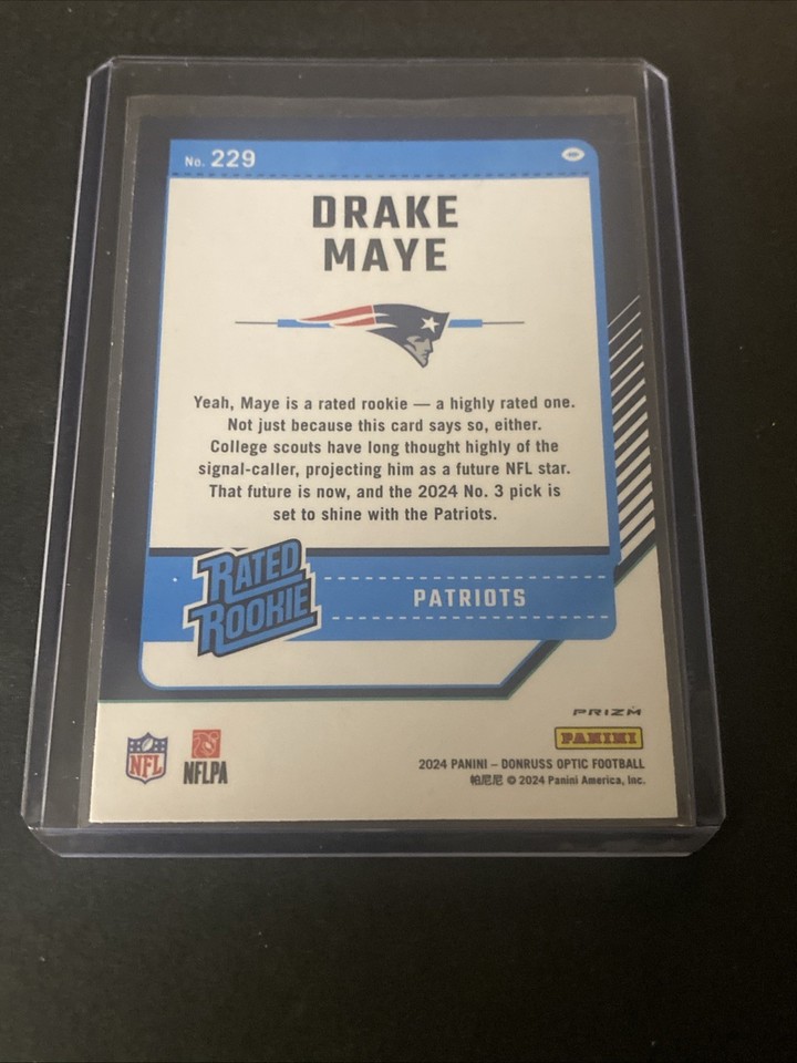 Drake Maye 2024 Donruss Optic Rated Rookie Silver Holo Patriots #229 | eBay