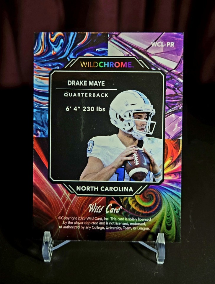 2023 Wildcard Wildchrome Drake Maye PRC 1/6 Blue Disco #WCL-PR SSP ...