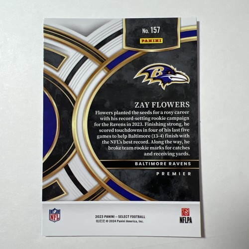 Zay Flowers - 2023 Panini Select Football Premier Level ROOKIE Card ...