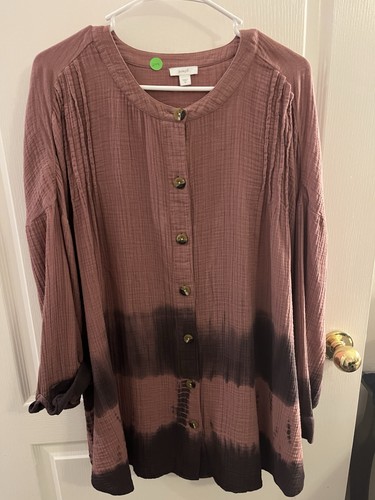 Pure Jill 100% Gauze Cotton Dipped Dyed XL 1X Bust 54 Very Nice | eBay