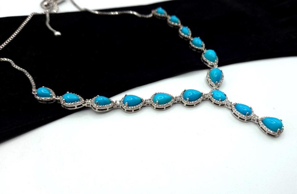 Exquisite! STS 925 Chuck Clemency Sleeping Beauty Turquoise & CZ "Y ...