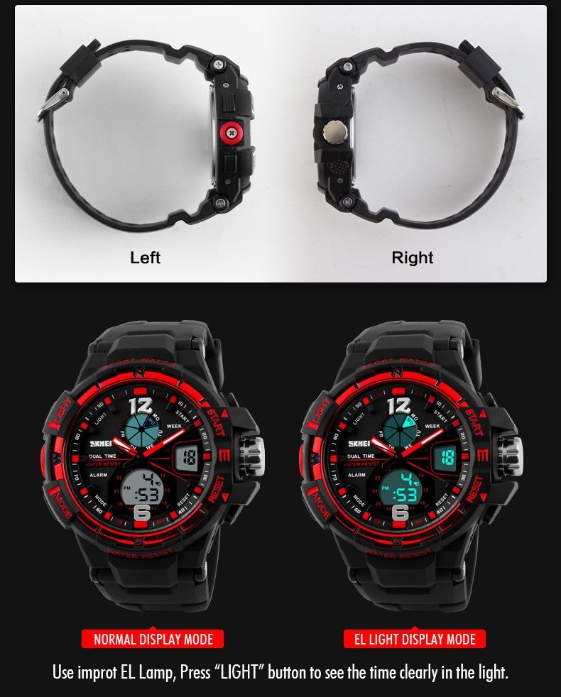 New Sport Waterproof Mens LCD Digital Analog Quartz Date Alarm Wrist ...