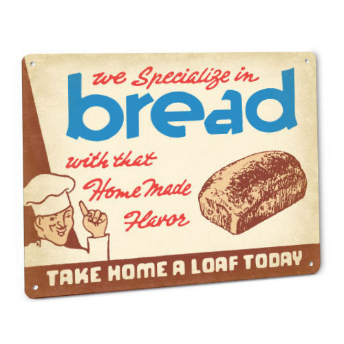 BREAD SIGN French Chef vintage retro bakery sourdough baguette garlic ...