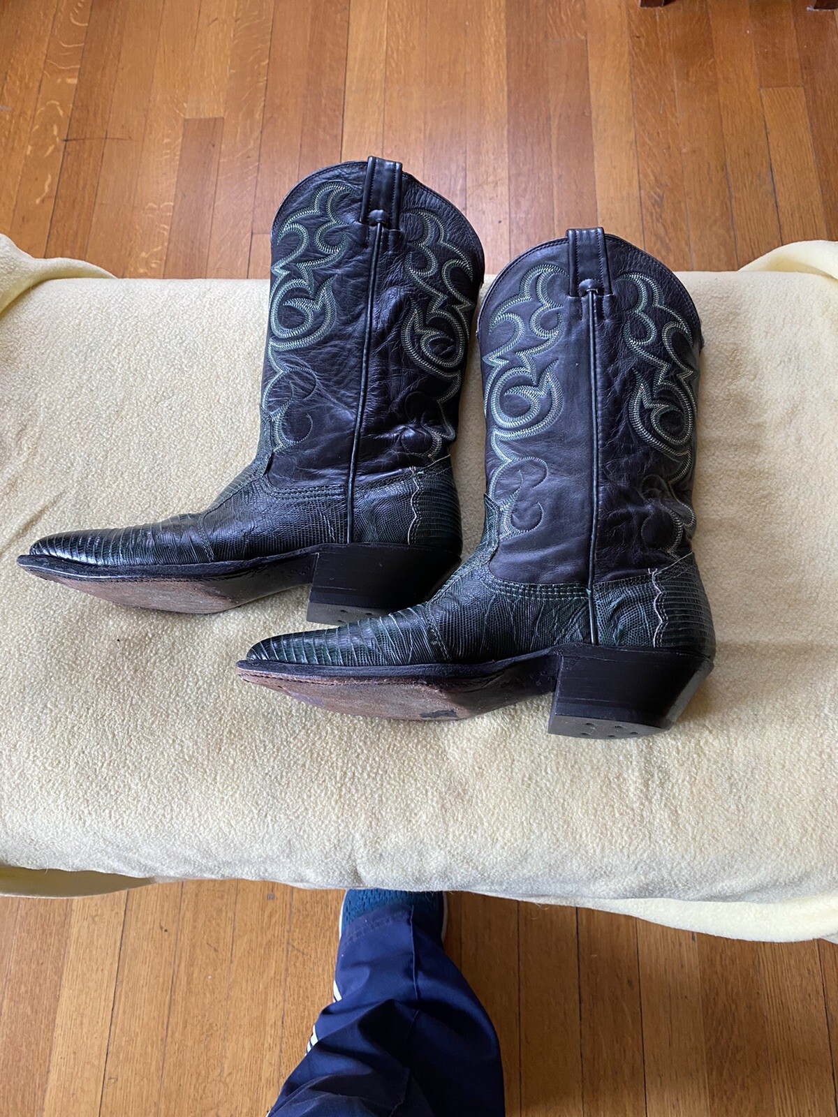 Women's Green Nocona Lizard Skin Cowboy Boots | eBay