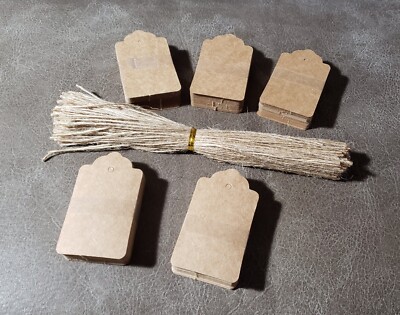 200 pcs Kraft Paper Gift Tags Jute Strings Brown Blank Gift Tags ...
