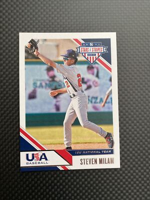 2020 PANINI USA BASEBALL STARS AND STRIPES STEVEN MILAM #52 TEAM USA ...