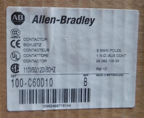 ALLEN-BRADLEY 100-C60D10 UNINSTALLED COND. FREE SHIPPING | eBay