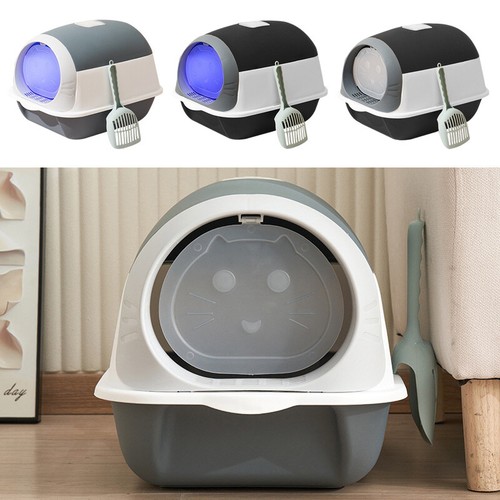 UV Sterilization Deodorizing Hooded Cat Litter Box Anti-Splashing Cat ...