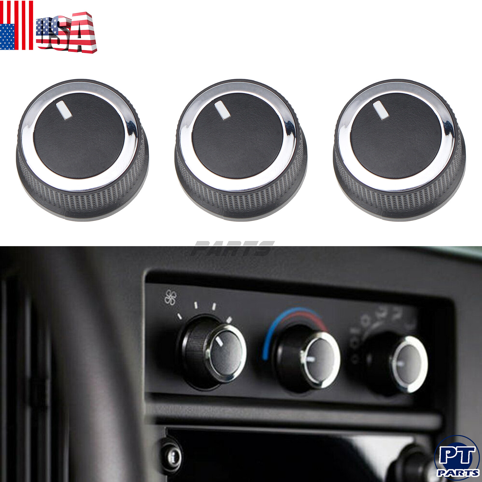 3X Heater A/C Temp Control Knob Fits For Savana Express Van 2008-2017 ...