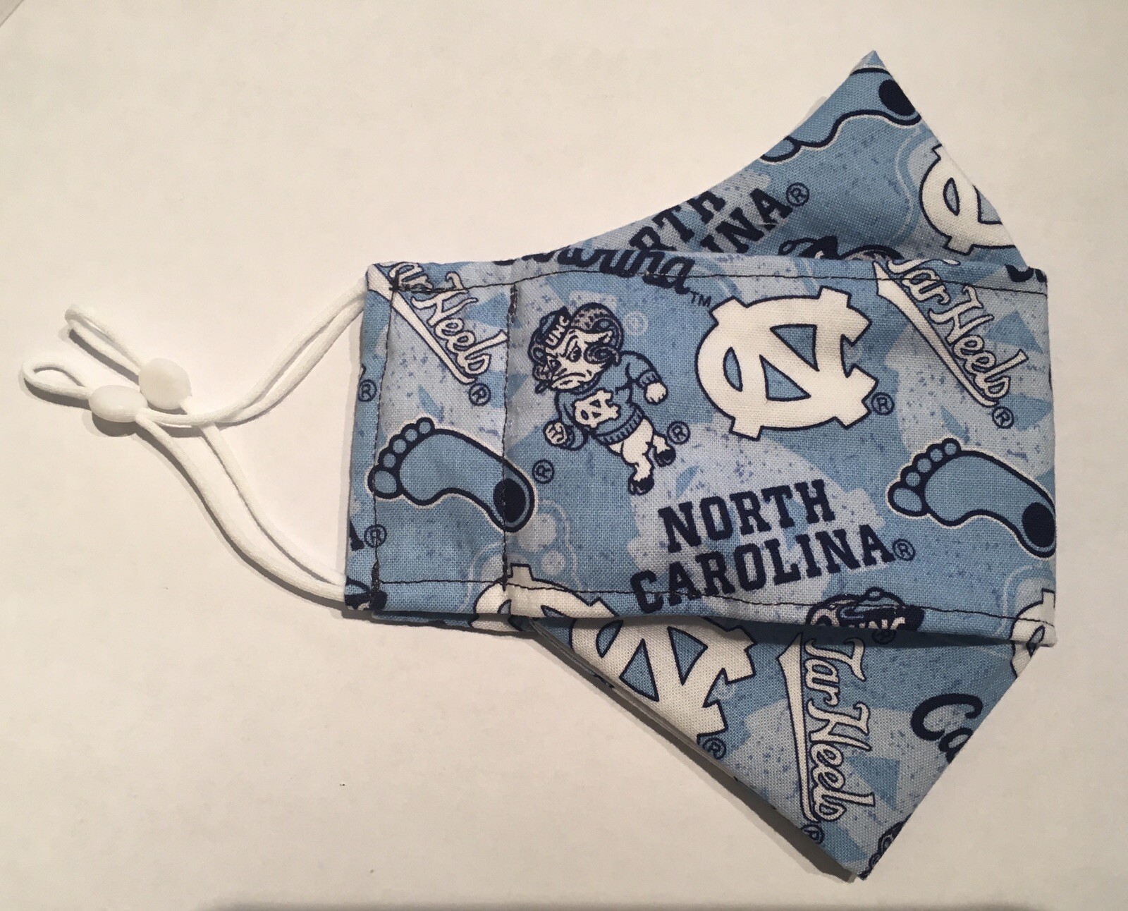 Homemade NCAA UNC Tar Heels 100% Cotton Fabric Reusable Face Mask FREE ...