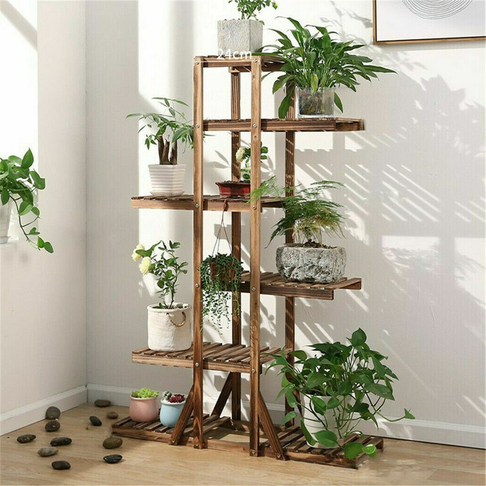 Strength Multi Tier Wood Flower Rack Plant Stand Holder Bonsai Shelf ...
