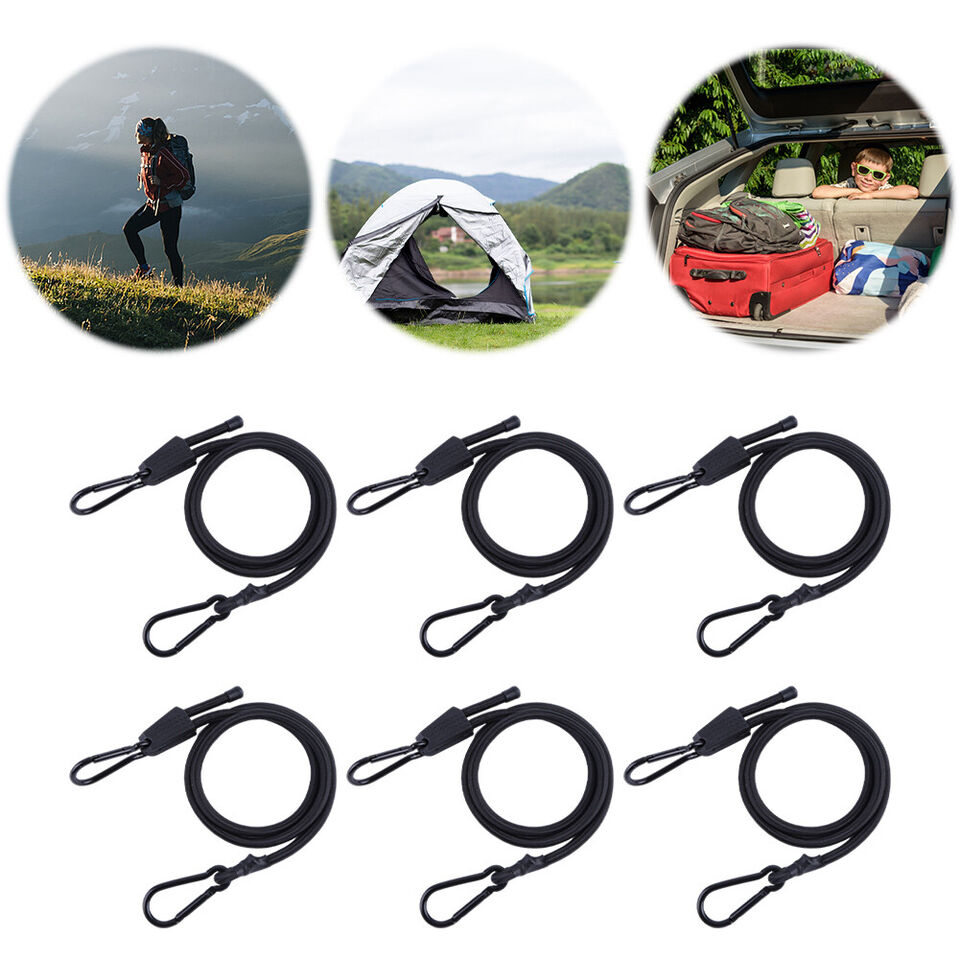 6PCS Adjustable Bungee Cords with Hooks Super Elastic Bungee Straps AU ...