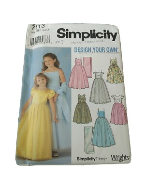 GIRL'S SPECIAL OCCASION DRESSES & SHAWL (Sz 7 - 14) Simplicity Pattern ...
