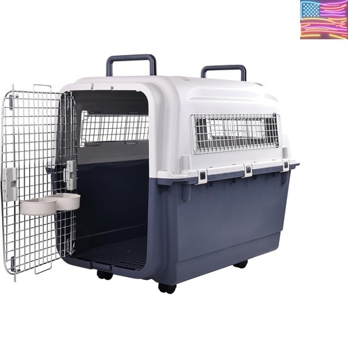 Extra Large Airline Approved Dog Crate - Heavy-Duty with 4-Side ...