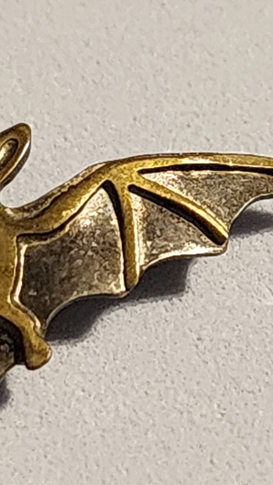 Sterling Silver 925 Bat Tie Tack Tie Pin w/ Chain & T-Bar Back Signed ...