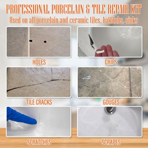 White Porcelain Repair Kit – High-Gloss Fix for Sinks, Tiles & Cracks ...