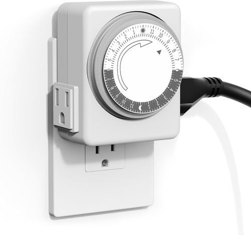 Outlet Timer for Electrical Outlets Indoor, 24 Hour Mechanical Light ...