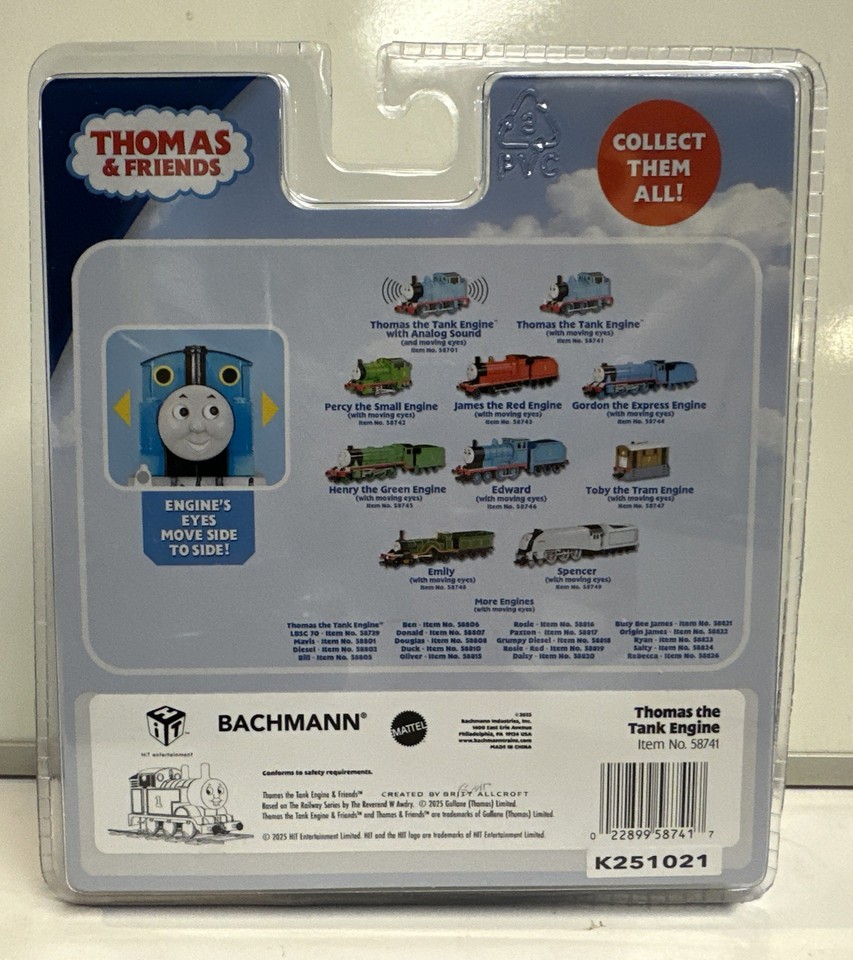 Bachmann HO Scale Thomas & Friends Thomas Engine W/ Moving Eyes #58741 ...