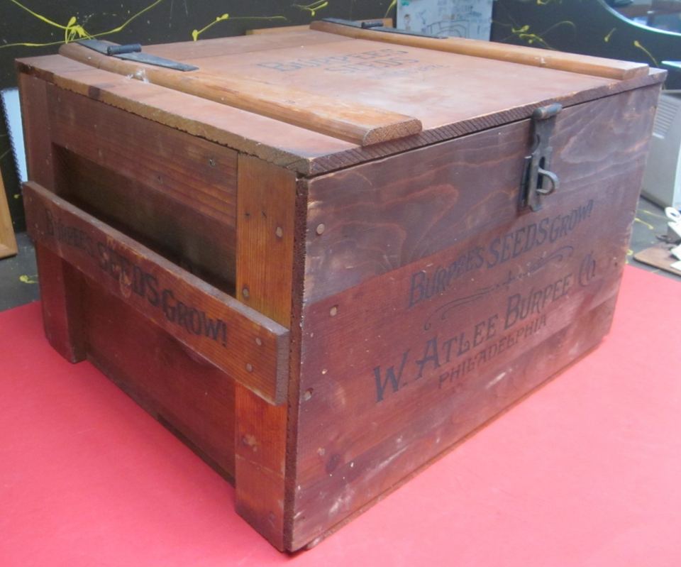 rare Burpee Seeds Grow! wooden crate W. Atlee Burpee Co. Philadelphia ...