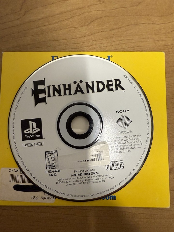 Einhander (Sony PlayStation 1, 1998) 711719424321 | eBay