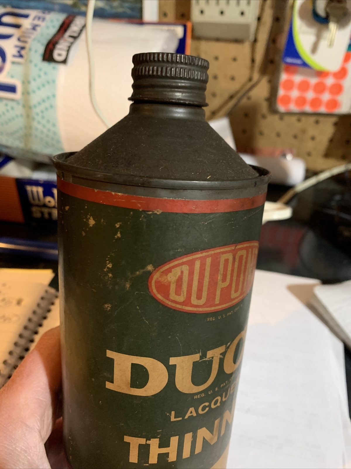 Vintage 1 Quart Dupont Duco Lacquer Thinner Cone Top Can Gas Oil Paper ...
