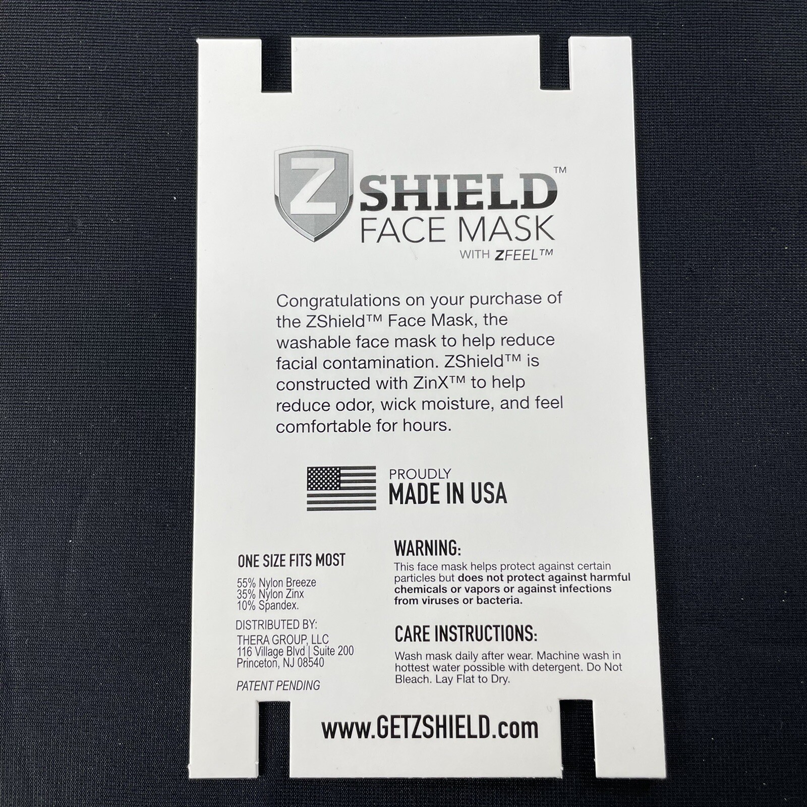 Zshield Zinc Infused Nylon / Spandex Face Mask Washable Made In USA Qty ...