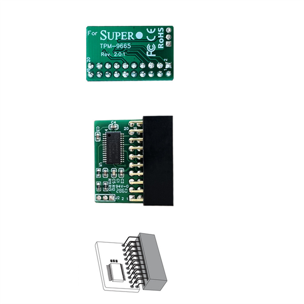 New 20 PIN TPM 2.0 Module Trusted Platform For SuperMicro AOM-TPM-9665V ...