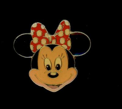 Minnie Mouse Smiling Head With Red & White Polka Dot Bow Disney Pin | eBay