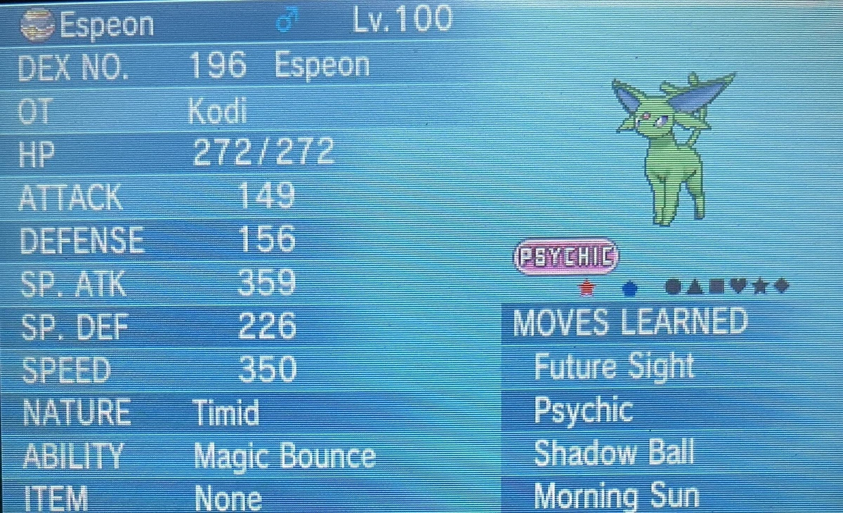 Shiny Espeon Pokemon X