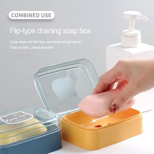 Double Layer With Cover Travel Soap Box Soap Dish Shampoo Boxes Soap ...