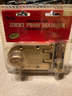 Guard Jimmy-Proof Deadlock No. 1303 Single Cylinder With Shutter Guard ...