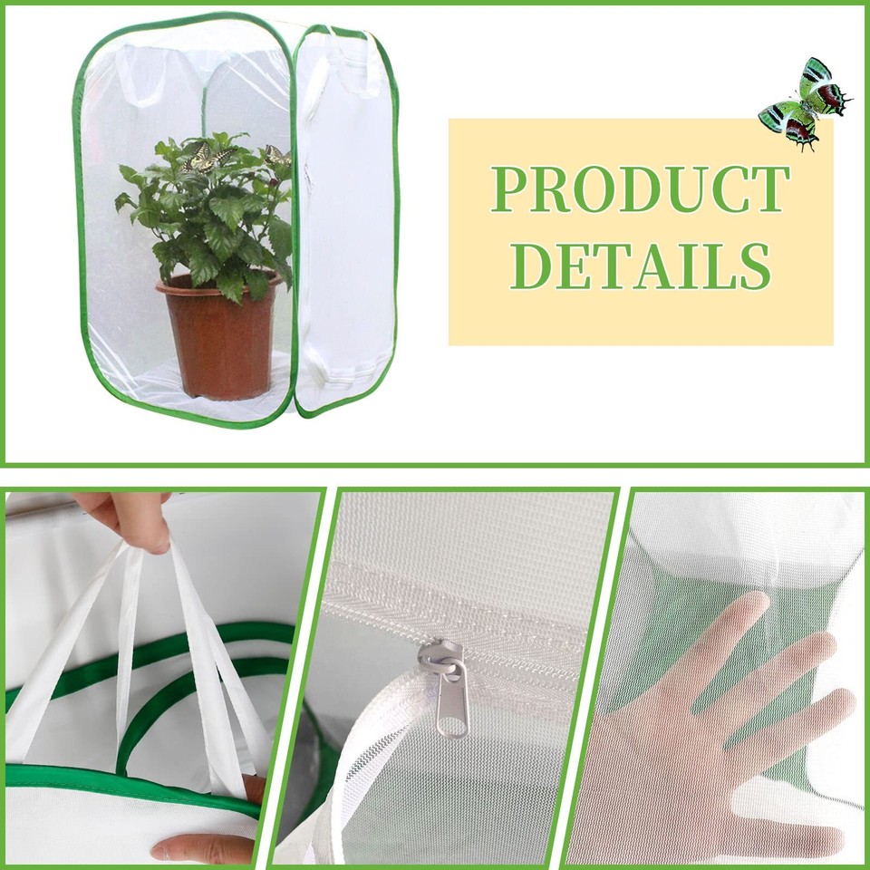 36" Mesh Plant Enclosure Foldable Mesh Cage for Breeding Grow Tent ...