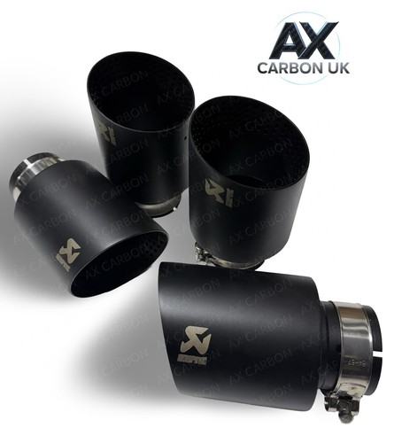 4” STAINLESS STEEL SAND BLASTED AKRAPOVIC EXHAUST TIPS VW GOLF R MK8 ...