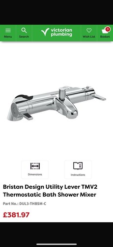 Bristan TMV2 Thermostatic Bath/Shower Mixer tap | eBay UK
