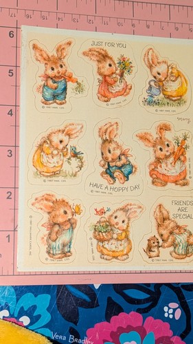 Vintage Hallmark Stickers Mary Hamilton Bunnies Bunny (Stickers Are ...