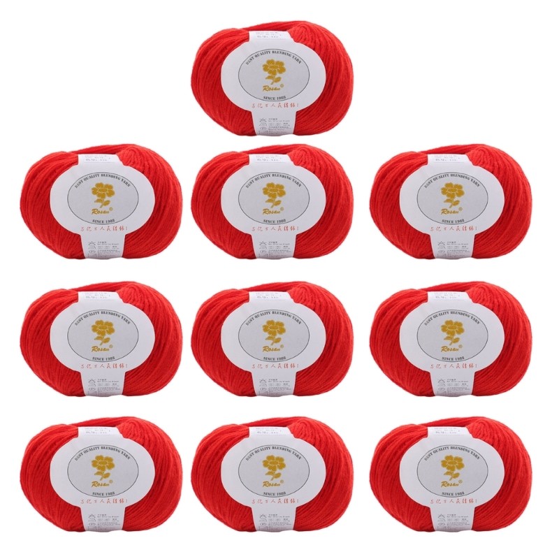 10Rolls Soft Wool Blend Yarn Hand Knitting Yarn Thread 1.76/Roll For ...