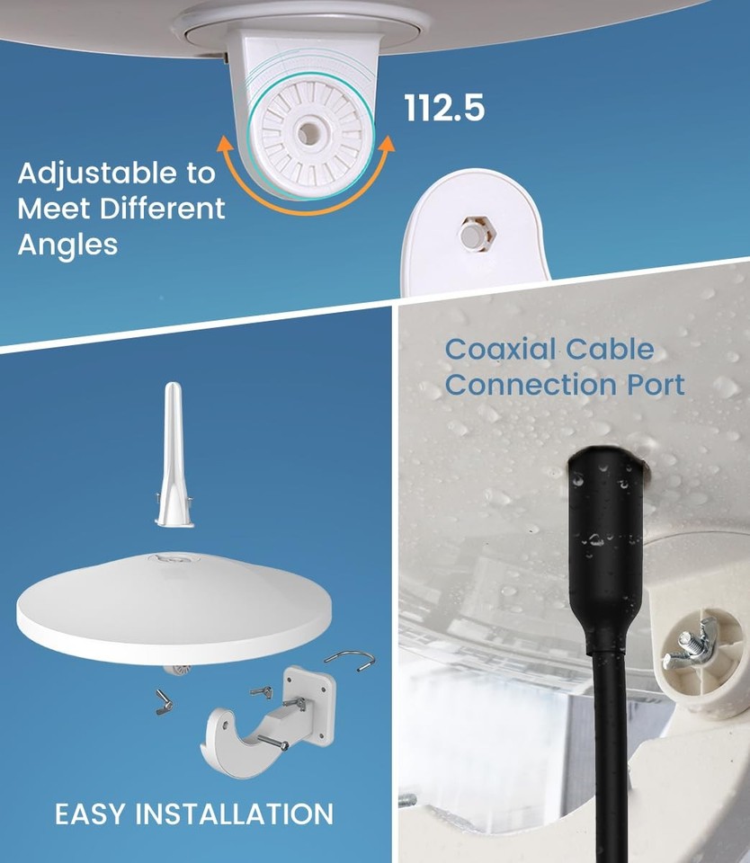 Omnidirectional Antenna Outdoor, Digital Amplified HDTV Antenna for ...