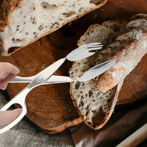 Stainless Steel Salad Tong Serving Spoon Fork (Silver) Salad serving ...