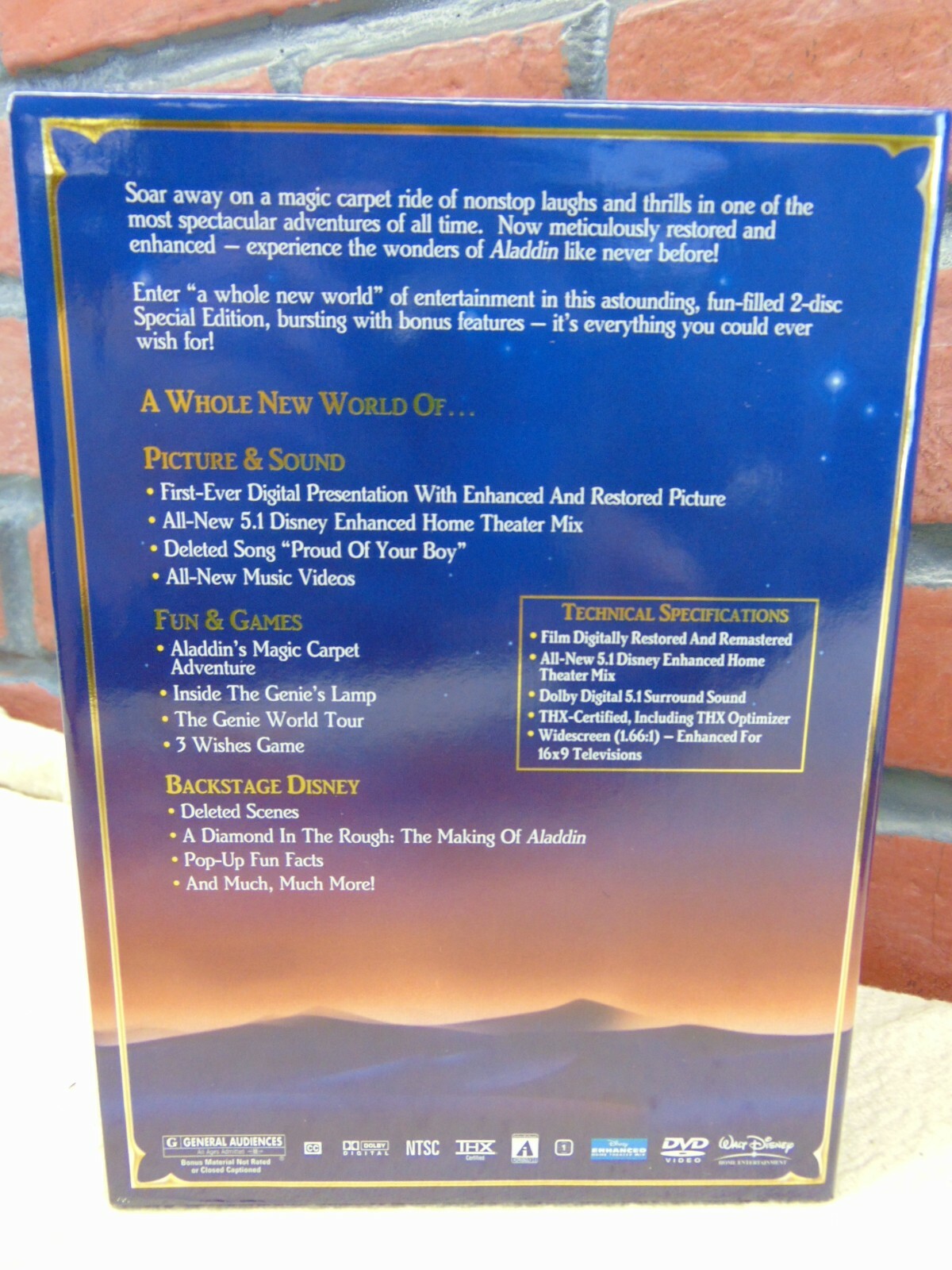 2004 ALADDIN Collector's DVD GIFT SET 7 Portraits/Book/Film + Frame ...