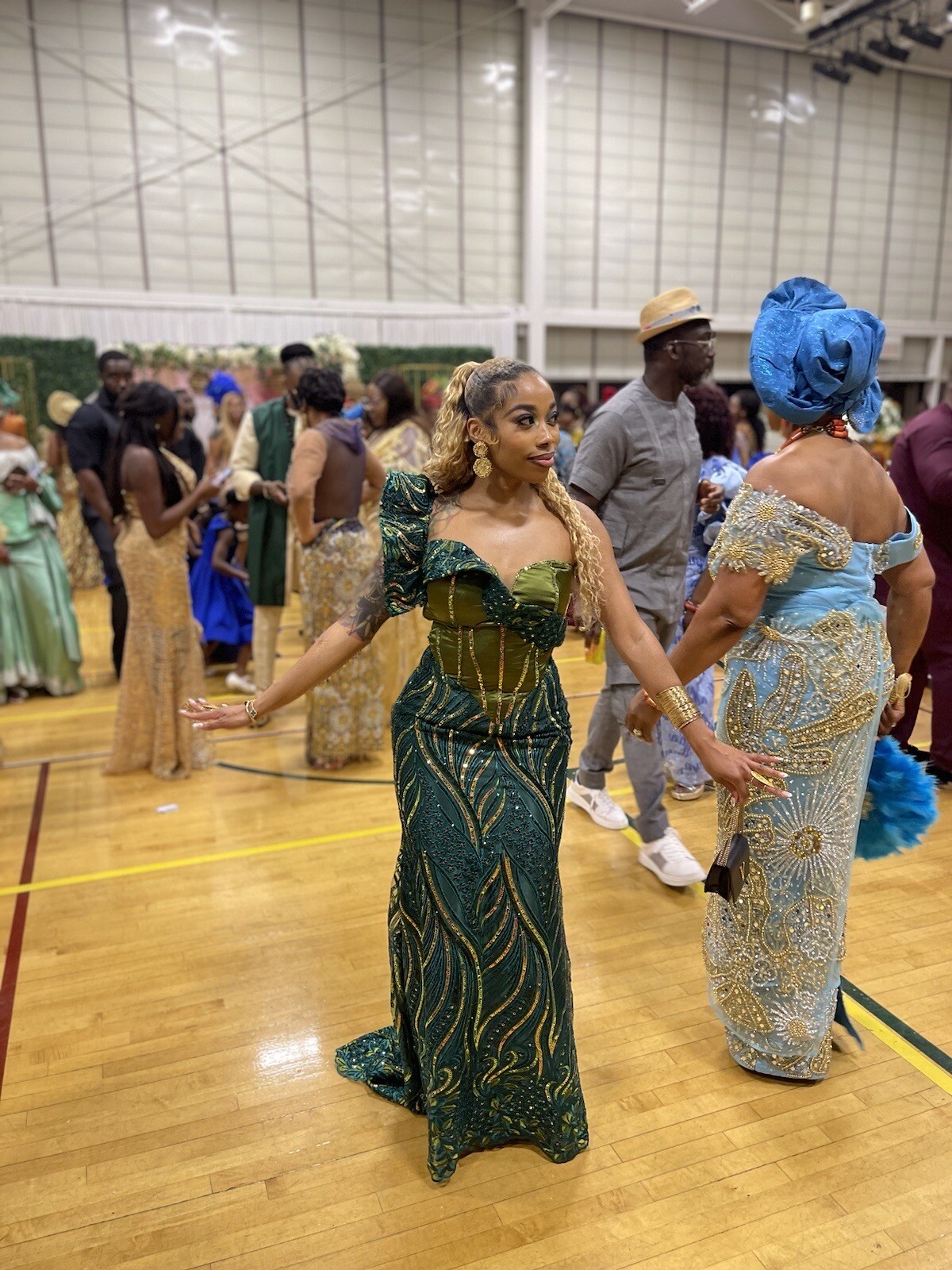 Green And Gold Custom Traditional African Dress - Gem