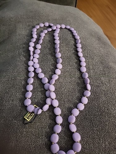 Genuine Lucite Japan Tag Purple Beaded Necklace 25-1/2” Long | eBay