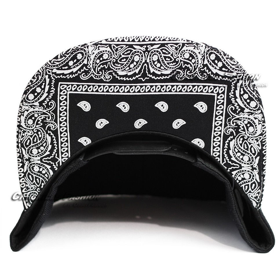 Baseball Cap Snapback Adjustable Flat Bill Bandana Paisley Blank Hip ...