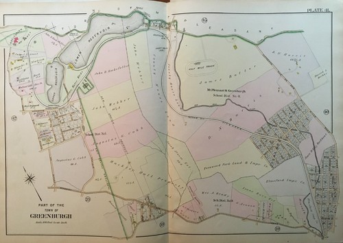 1898 GREENBURGH WESTCHESTER COUNTY NEW YORK EASTVIEW STATION ATLAS MAP ...