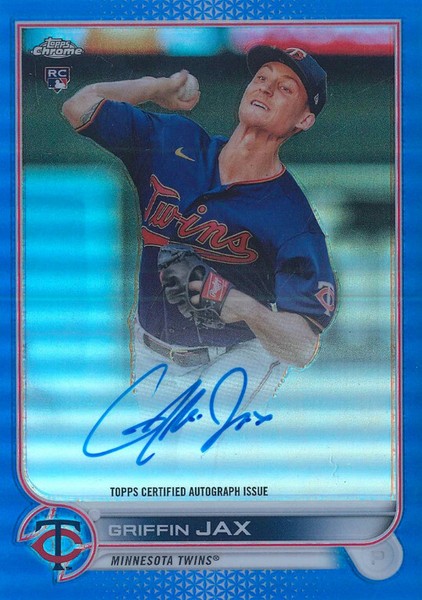 2022 Topps Chrome - Rookie Autographs Blue Refractor #RA-GJ Griffin Jax ...