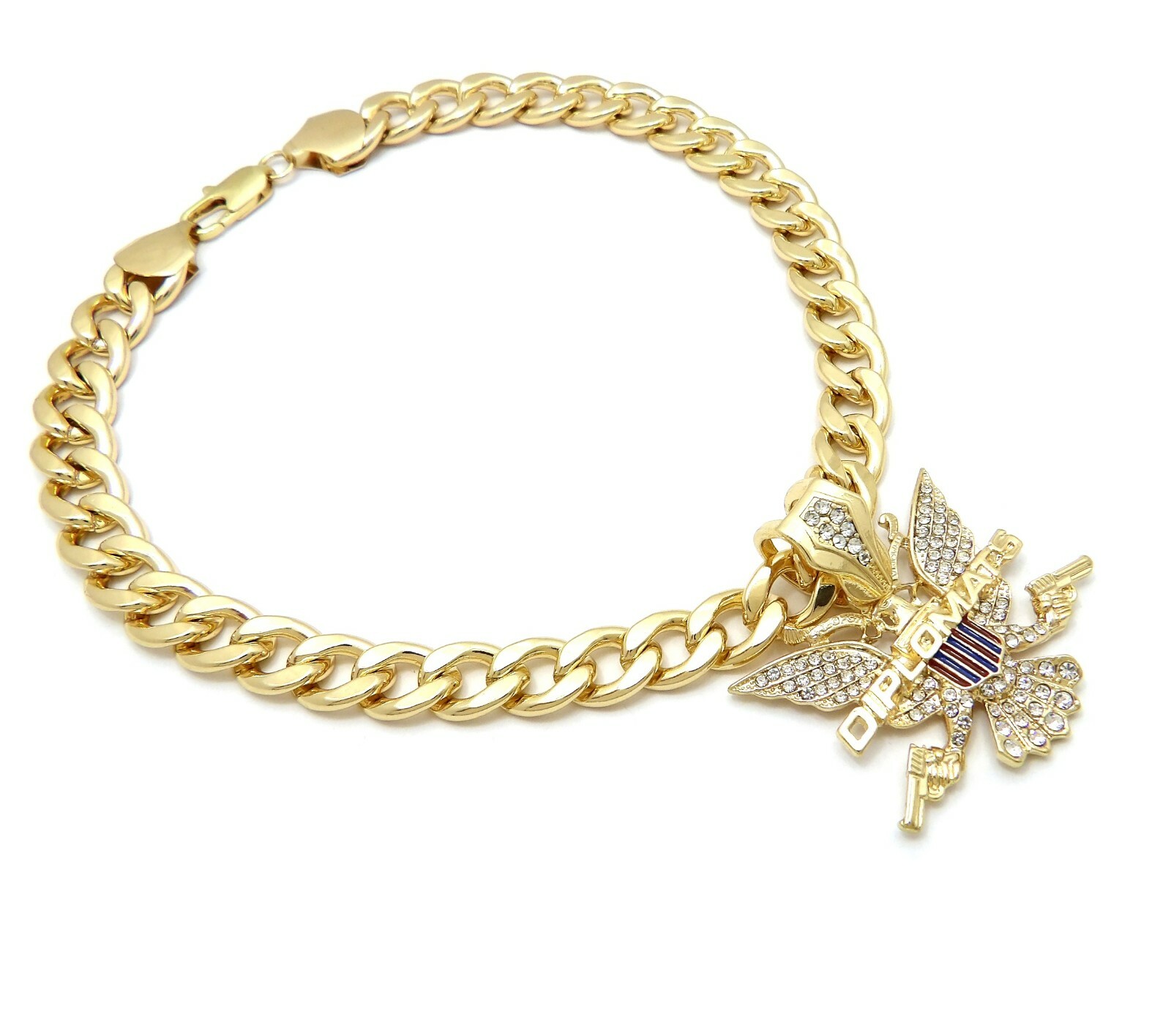 New Iced Diplomats Pendant 11mm/18",20", 24"Cuban Chain Hip Hop ...