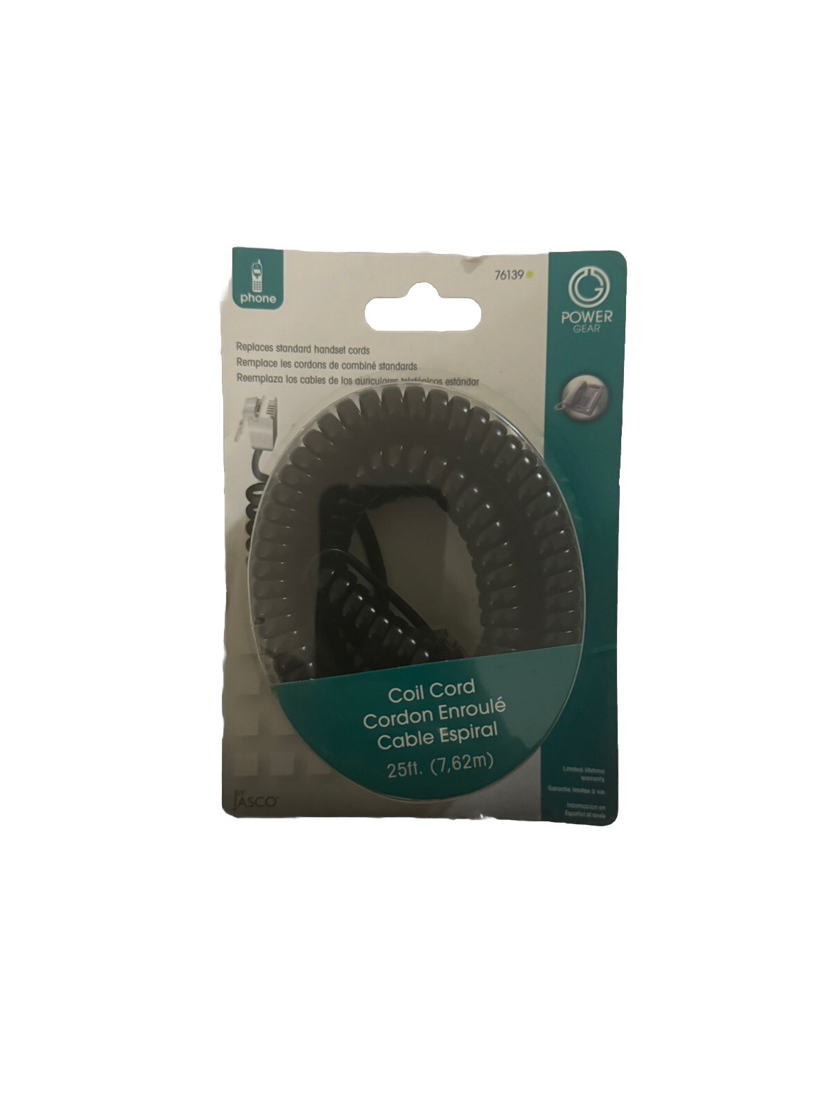 NIB Vintage Power gear 25 FT Modular Phone Coil Cord Telephone Handset ...