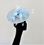 ICE BLUE UPTURNED FASCINATOR &ICE BLUE FEATHERS -MADE TO ORDER 21 DAYS ...