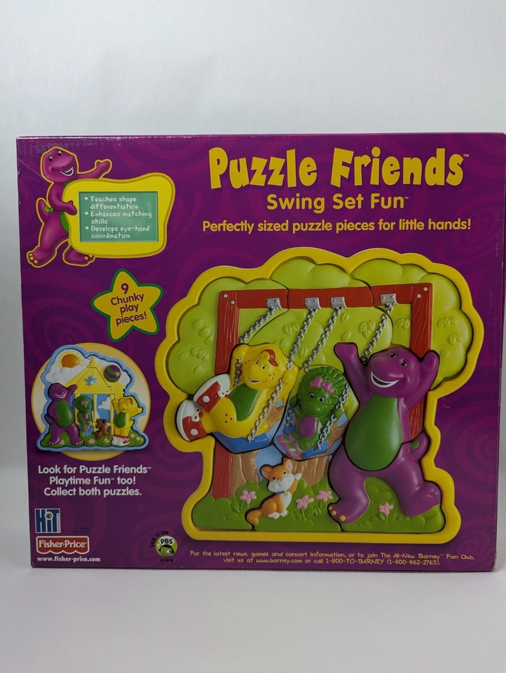 Barney Puzzle Friends Swing Set Fun 2002 Fisher Price 3D Puzzle New | eBay