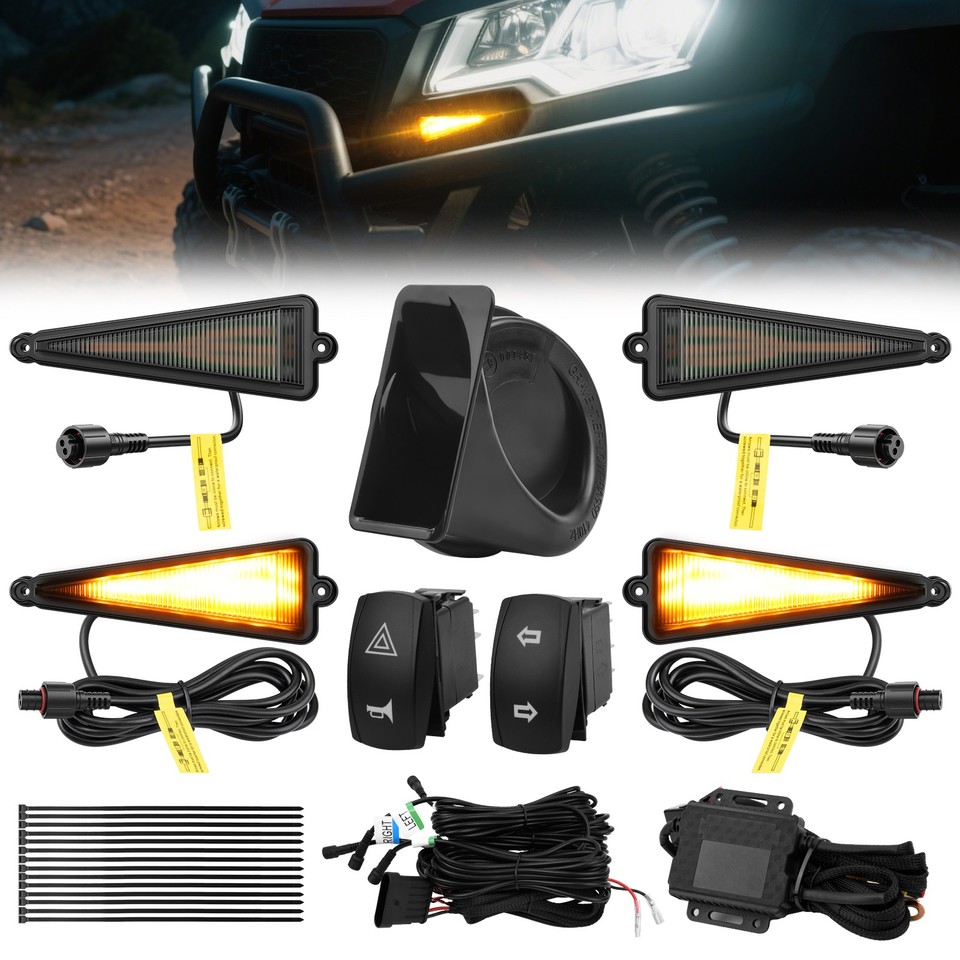 Street Legal UTV ATV LED Blinker Flowing LED w/ Switch 110D Horn Turn ...