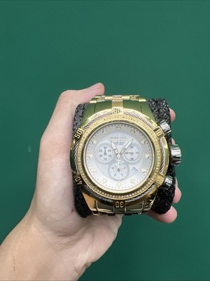 Men's 50mm Invicta Bolt Zeus Gold Tone Diamond Bezel Chrono Watch! Ref ...